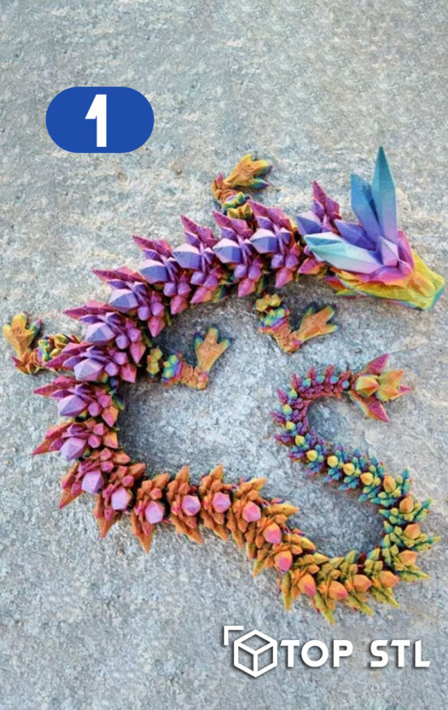 Crystal Dragon STL Files - TOP STL