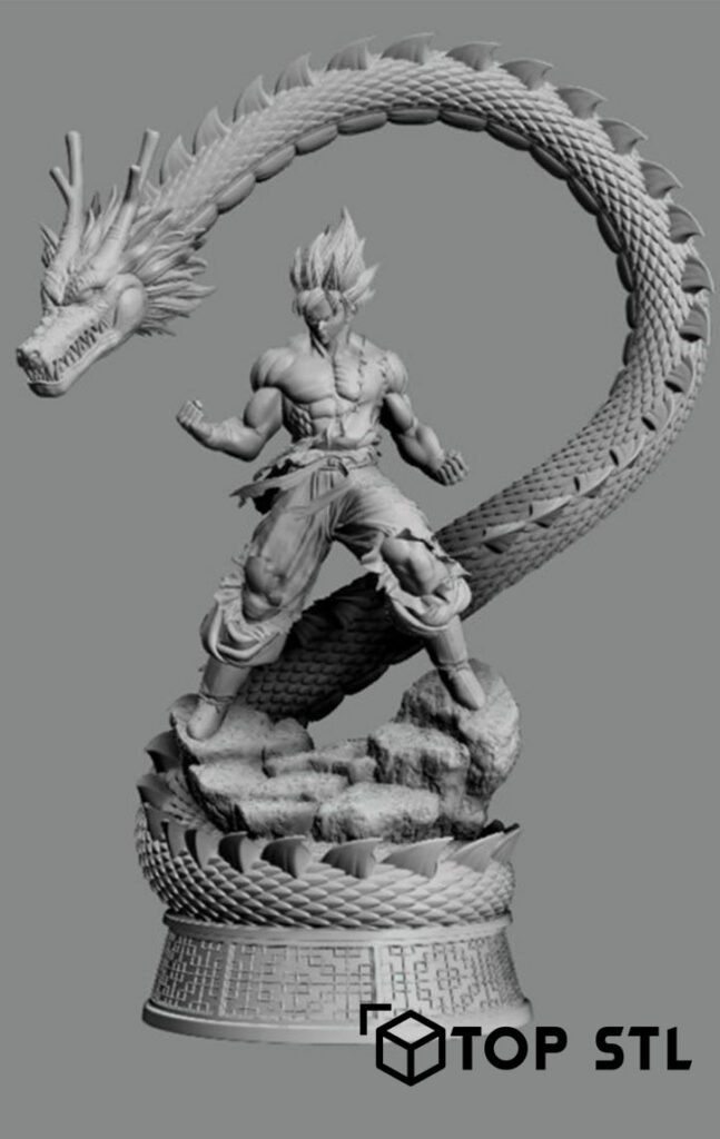 Goku Shenron Dragon Ball Z STL File for 3D Print - TOP STL