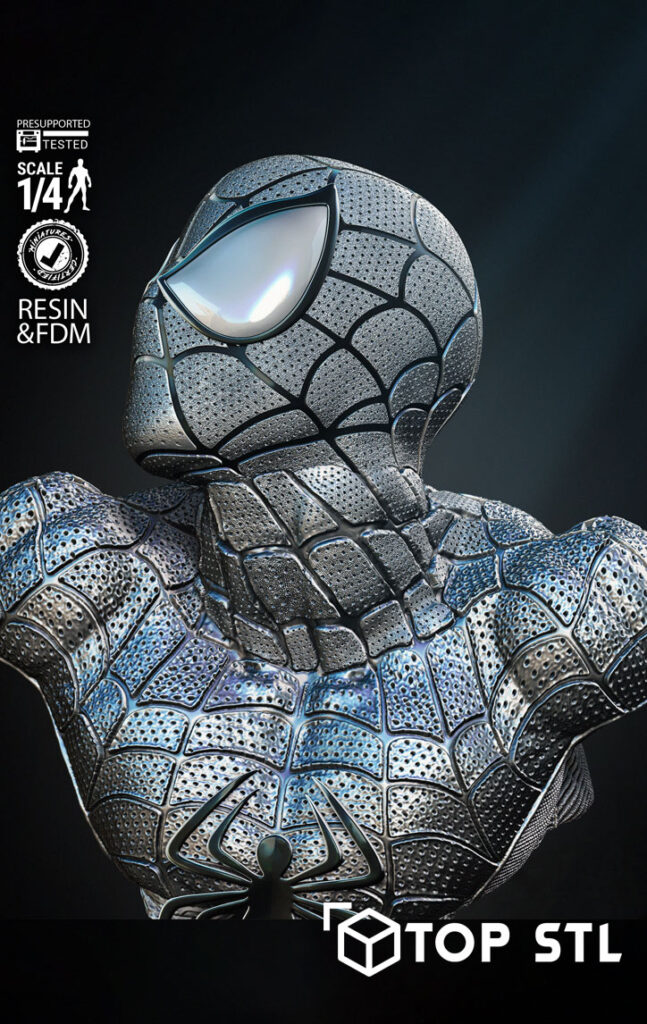 Spider Man Bust STL 3D Model - TOP STL