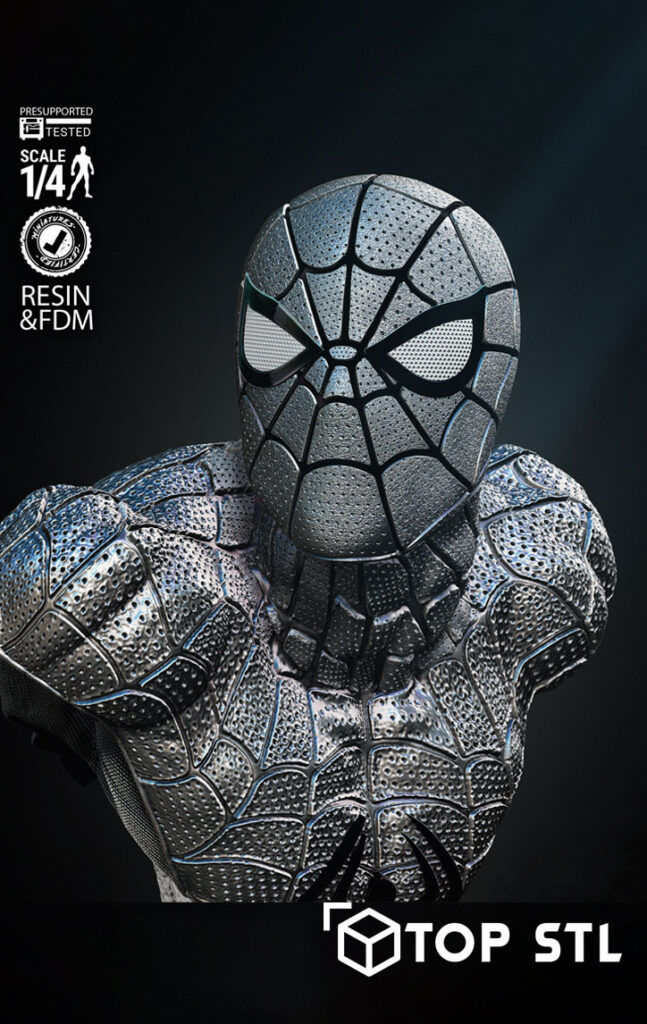 Spider Man Bust STL 3D Model - TOP STL