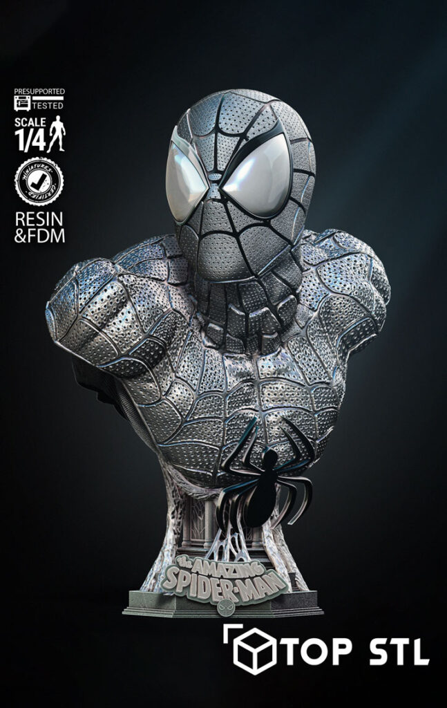 Spider Man Bust STL 3D Model - TOP STL