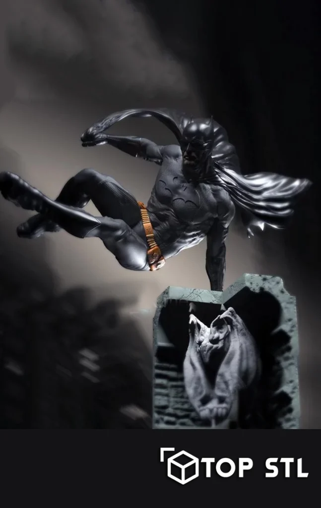 Batman Dynamic Pose 3D Print STL Model - TOP STL