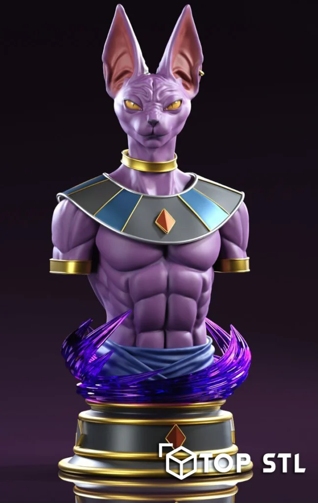 Beerus Bust 3D Print STL Model - TOP STL