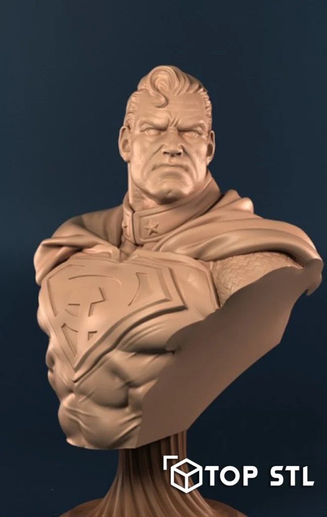Bust Red Superman 3D Print STL Model - TOP STL