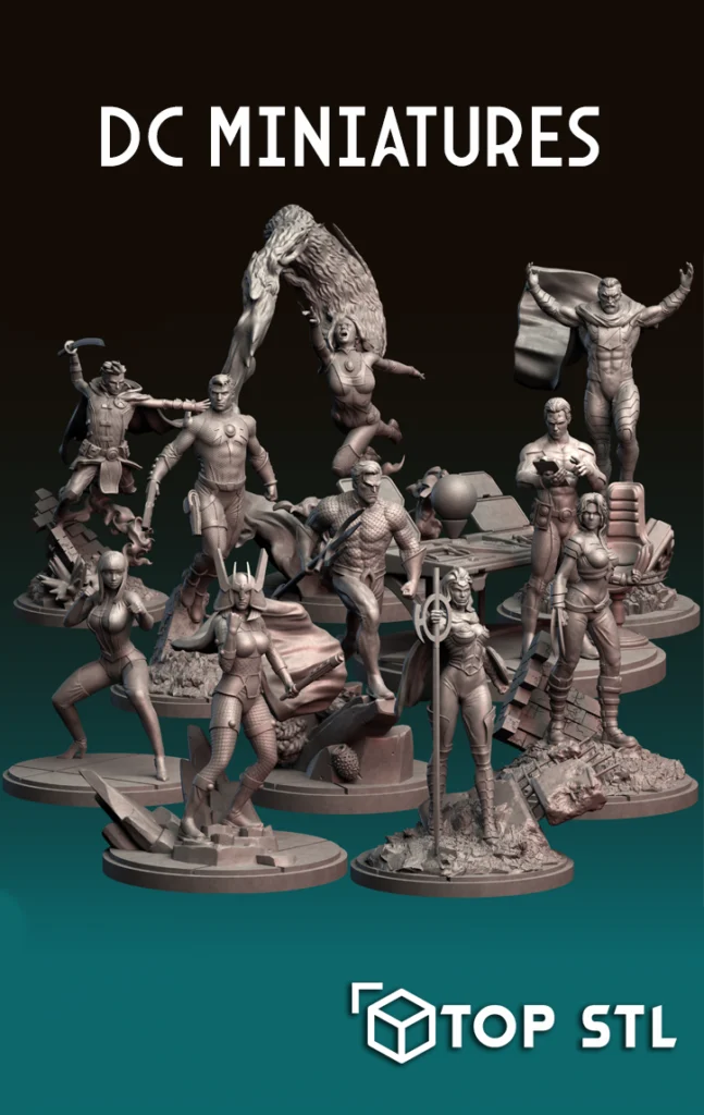 DC Marvel STL 3D Print Model - TOP STL