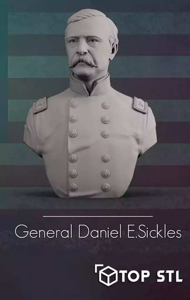 Daniel Sickles 3D Print STL Model - TOP STL