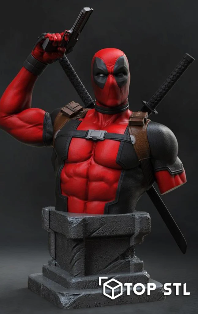 Deadpool Bust 3D Print STL Model - TOP STL