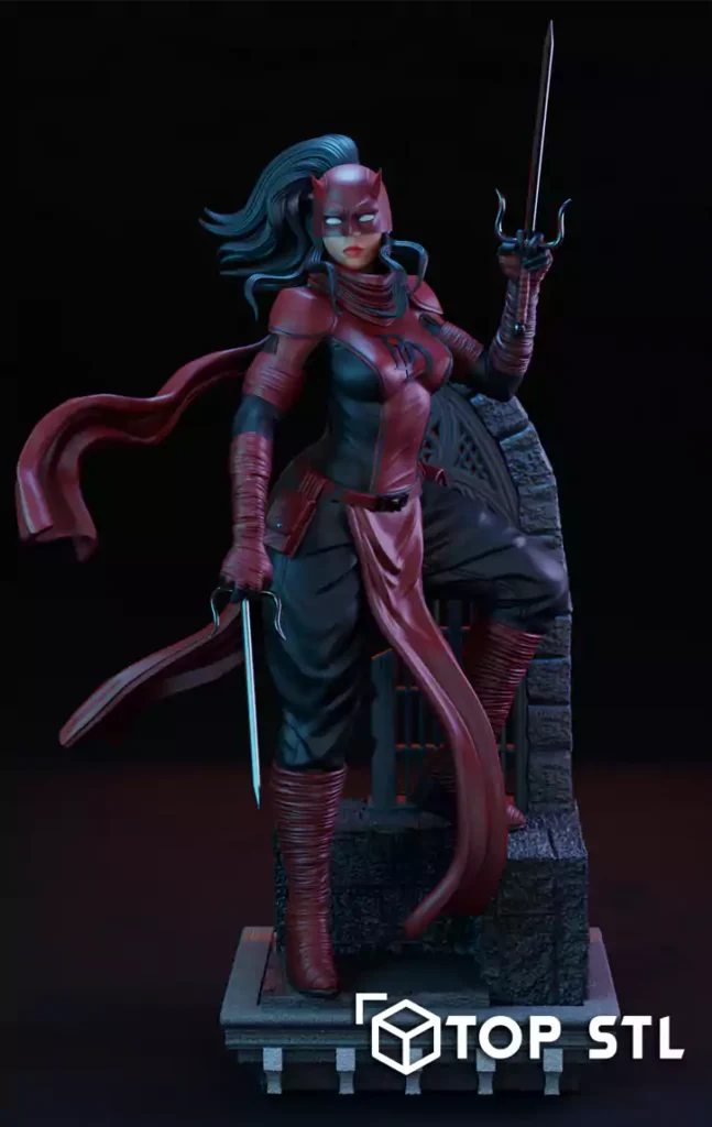 Elektra Daredevil Pose 3D Print STL Model - TOP STL