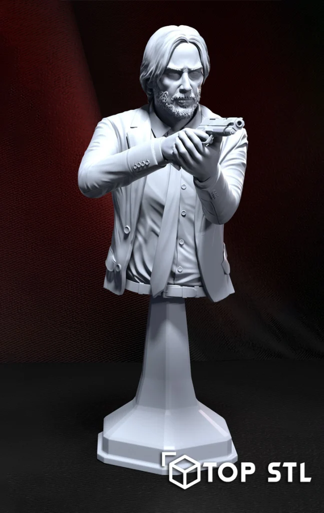 John Wick Bust 3D Print STL Model - TOP STL