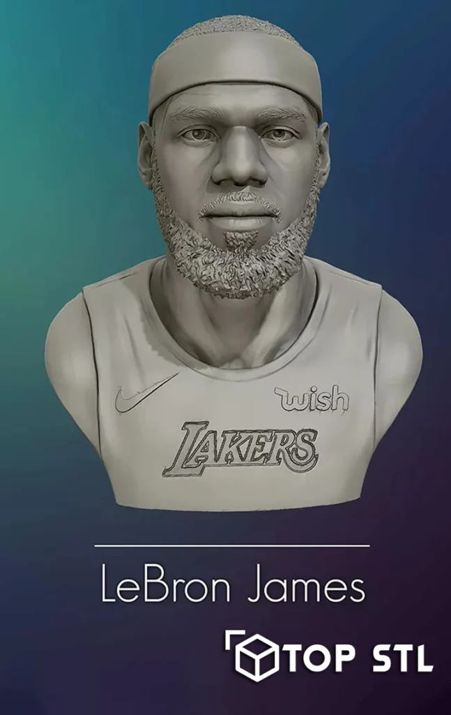 LeBron James Bust 3D Print STL Model - TOP STL