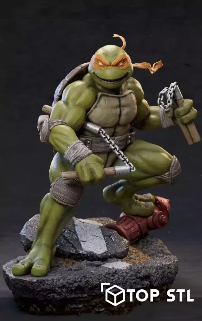Michelangelo TMNT 3D Print STL Model - TOP STL