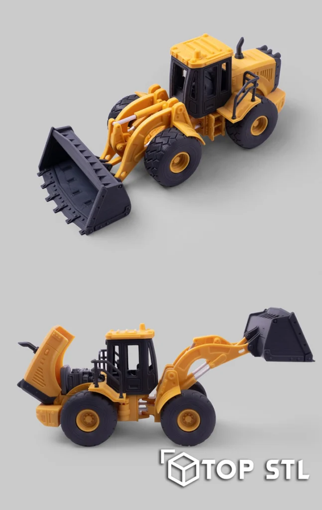 Wheel Loader 3D Print STL Model - TOP STL