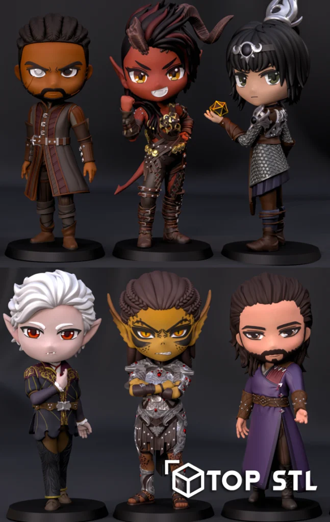 Baldurs Gate 3 Chibi STL 3D Print Models - TOP STL