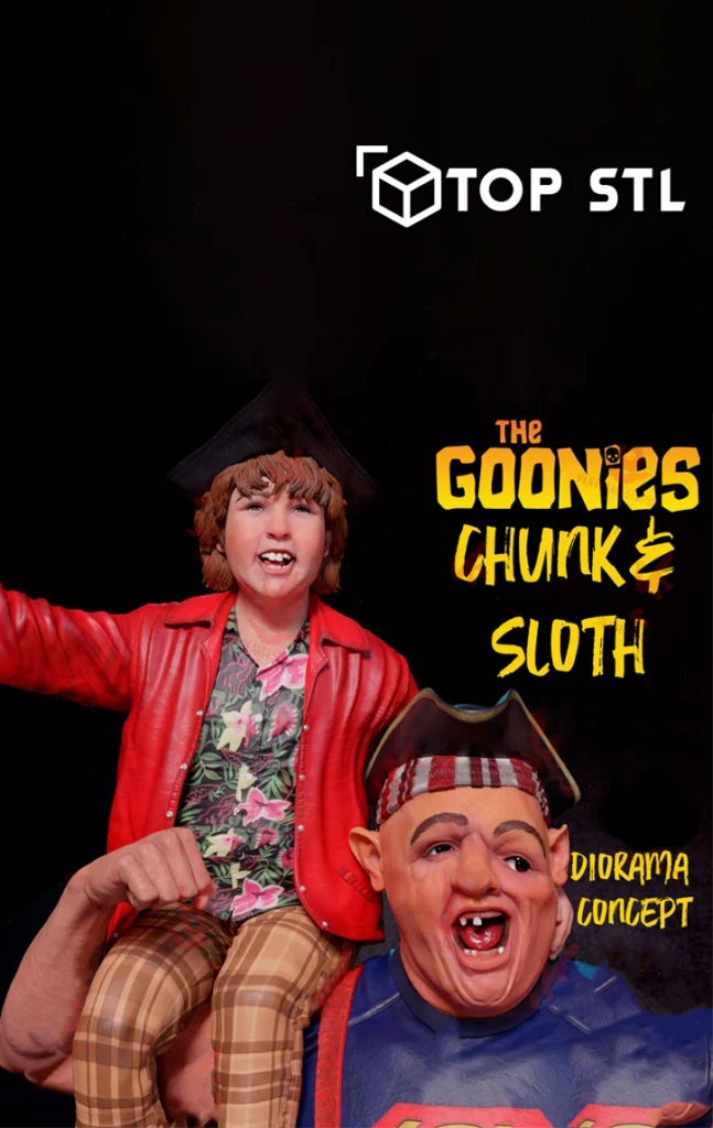 Chunk and Sloth The Goonies STL 3D Print Model - TOP STL