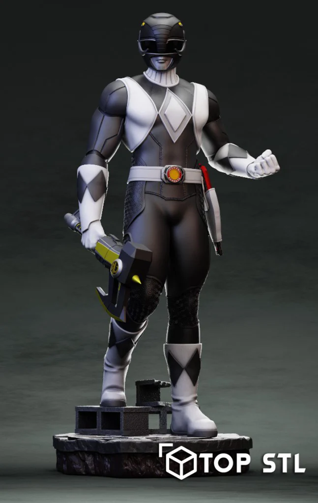 Power Ranger Black STL 3D Print Model - TOP STL