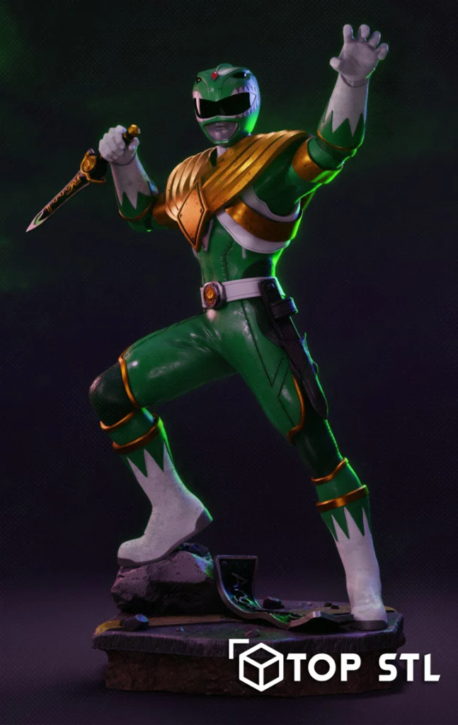 Power Ranger Green STL 3D Print Model - TOP STL